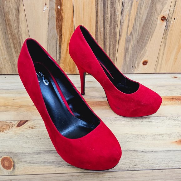 Mix No. 6 | Shoes | Mix No 6 Red Suede Platform Stiletto Heels | Poshmark